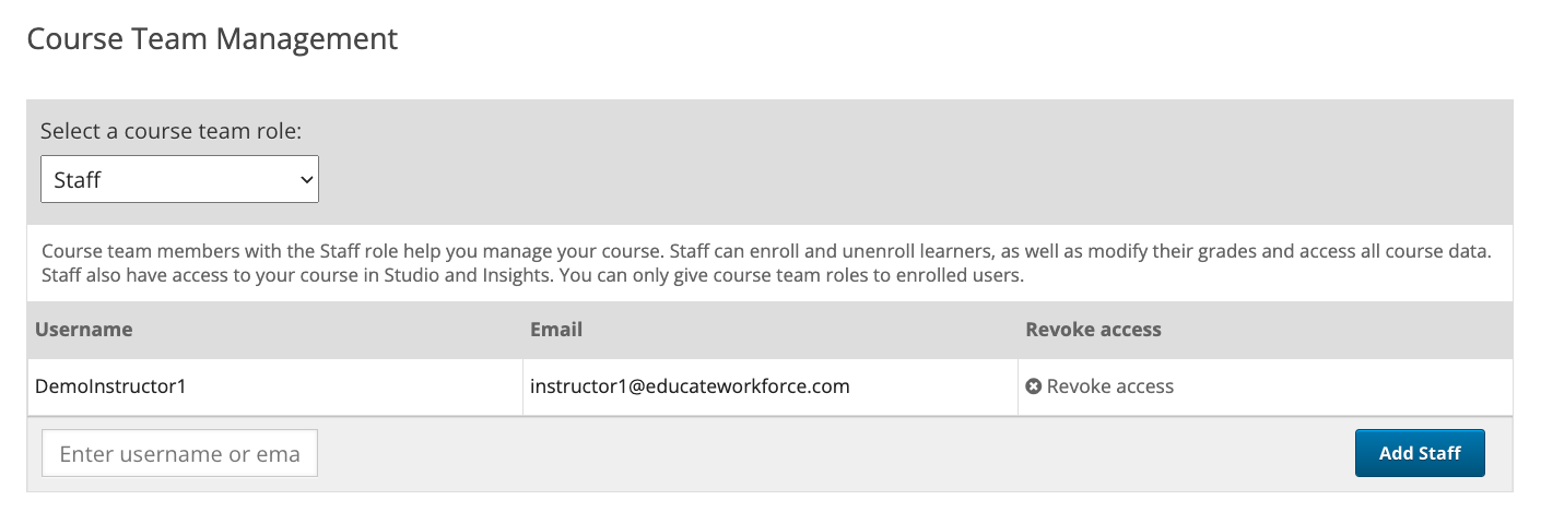 Course Team Management – EducateWorkforce Support